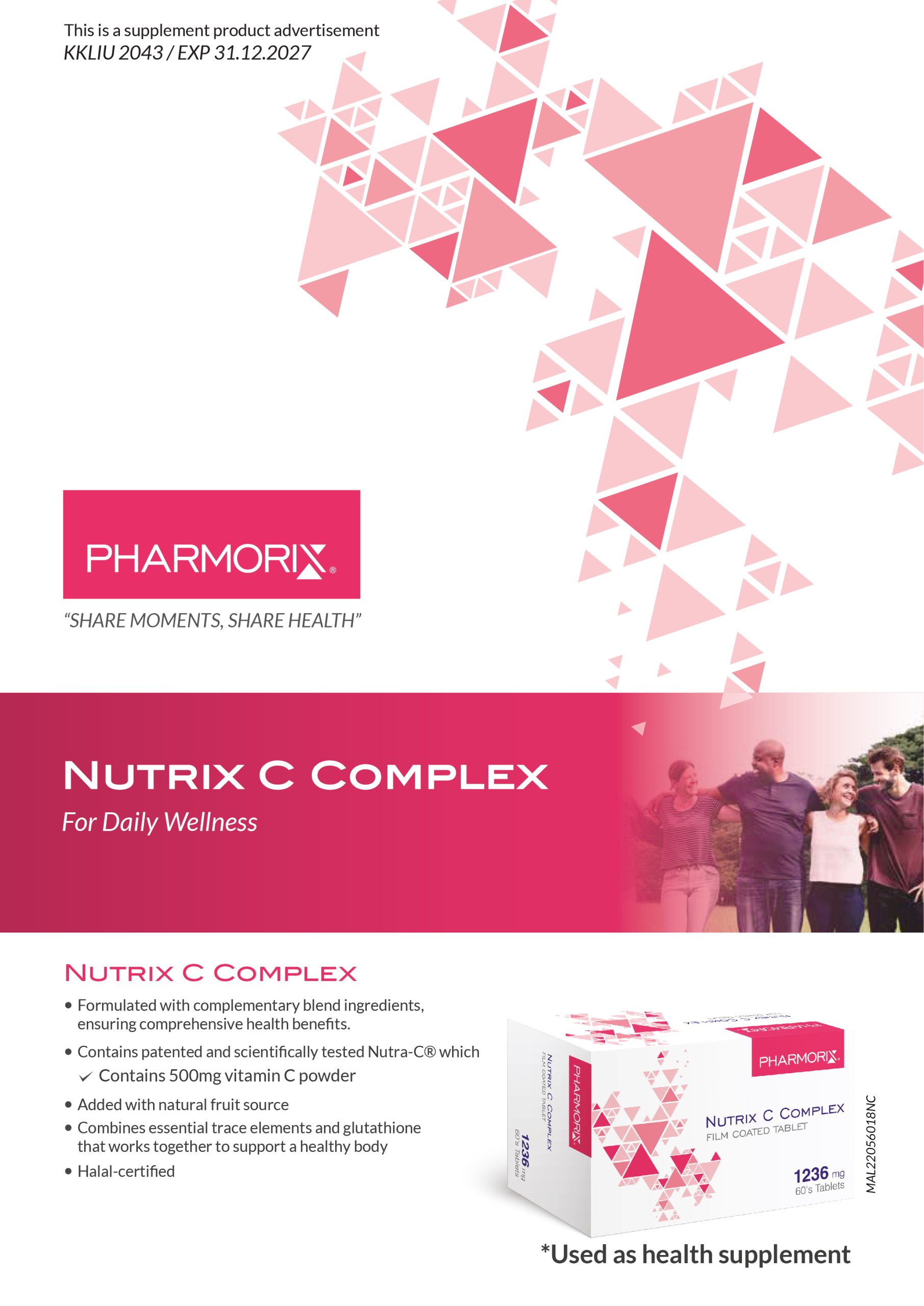 Nutrix C Complex film coated tablet 60'S - PHARMORIX